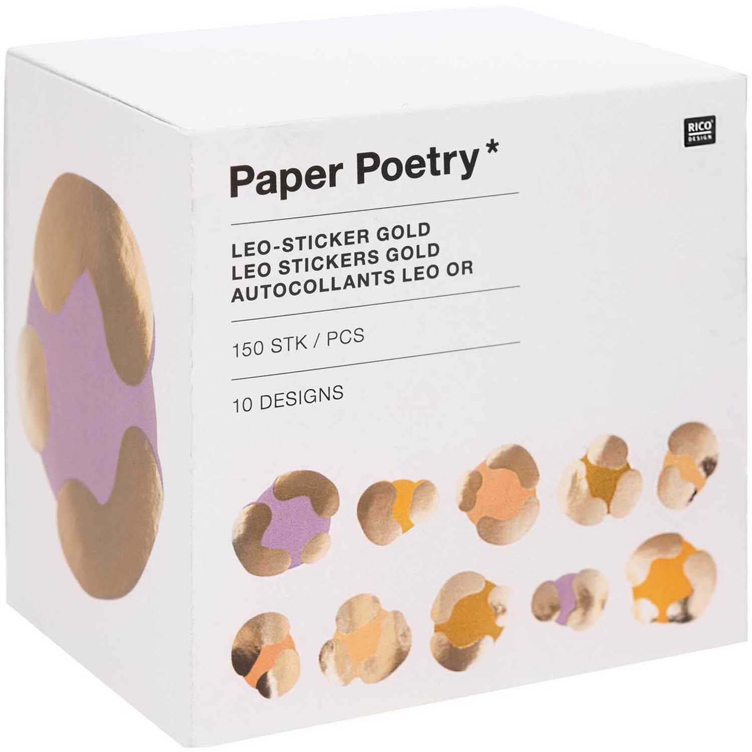 Paper Poetry Sticker Acid Leo gold Ø5,5cm 150 Stück | 3390689