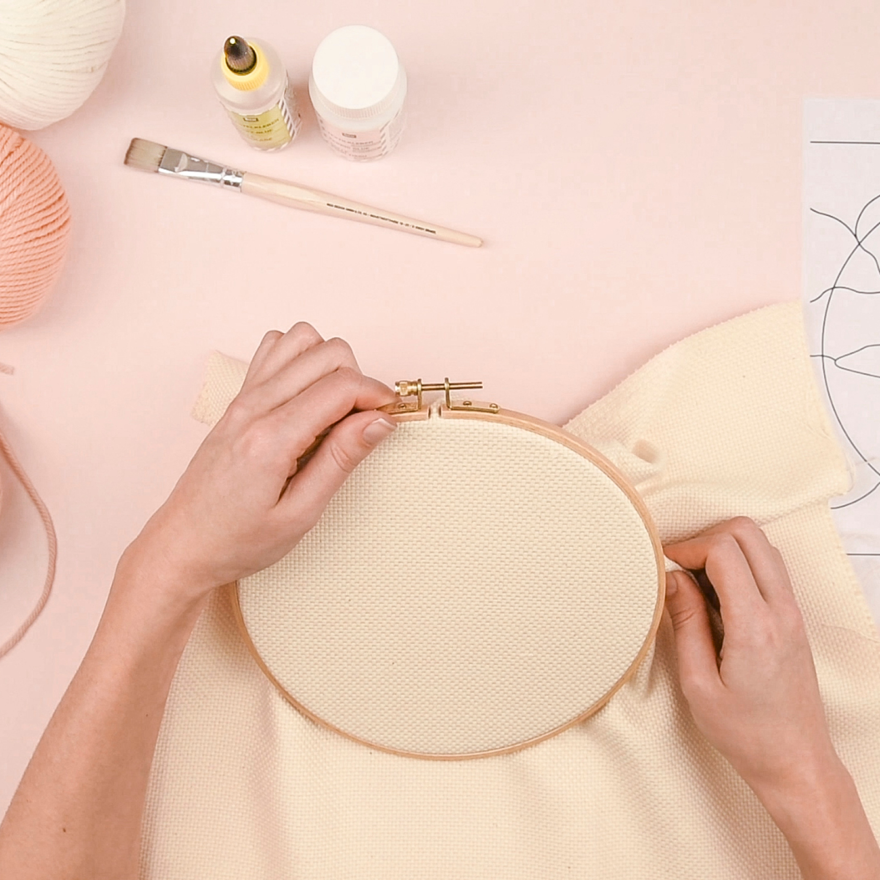 Punch Needle Vorbereitung » Stoff einspannen & Motiv klonen