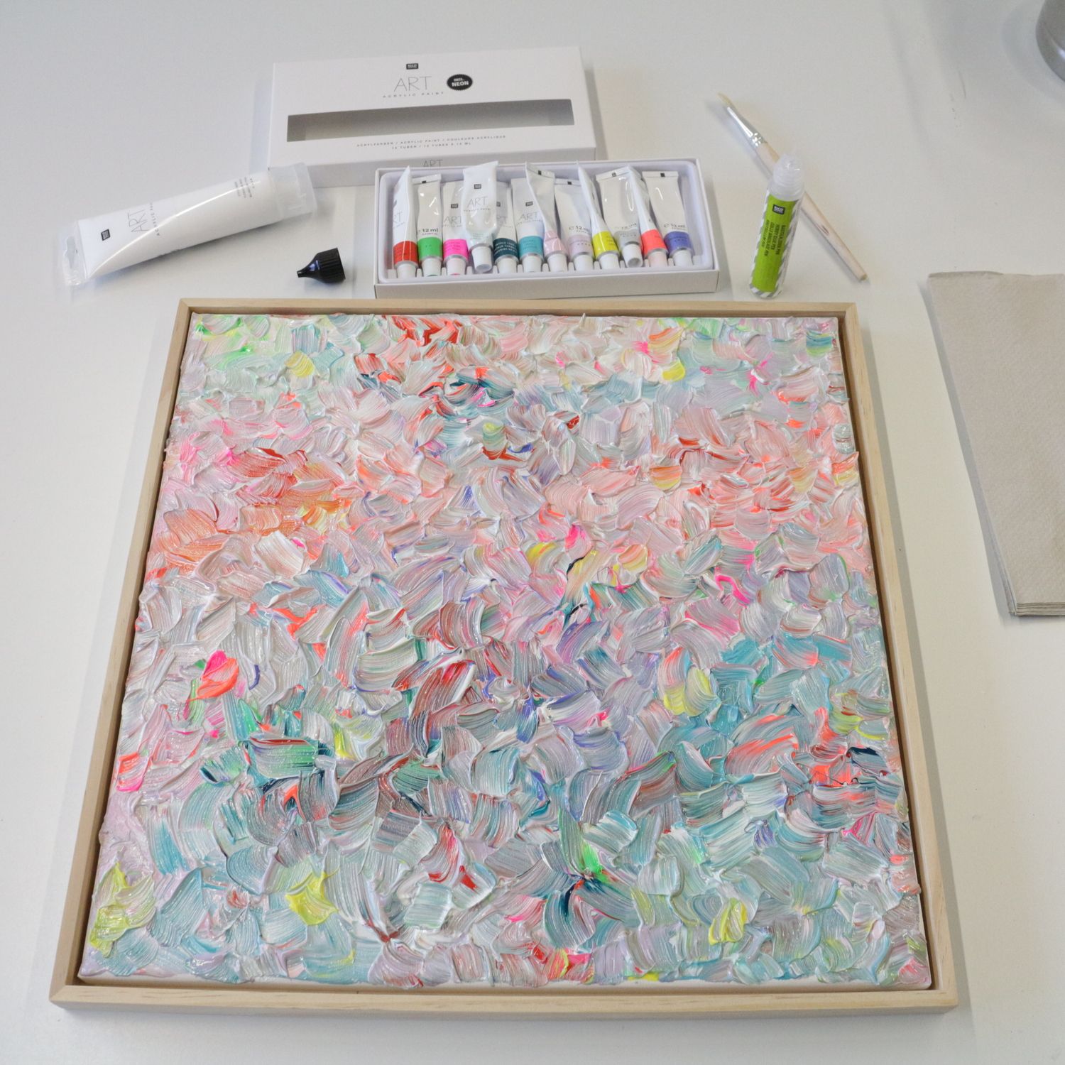 Anleitung abstraktes Acrylbild malen mit einfacher Klecks-Technik ...